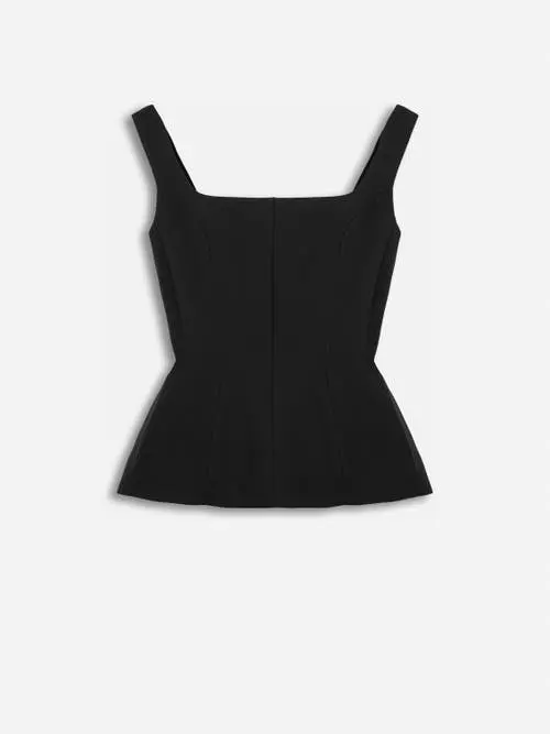 NOCTURNE Boned Square Neck Peplum Bustier Top