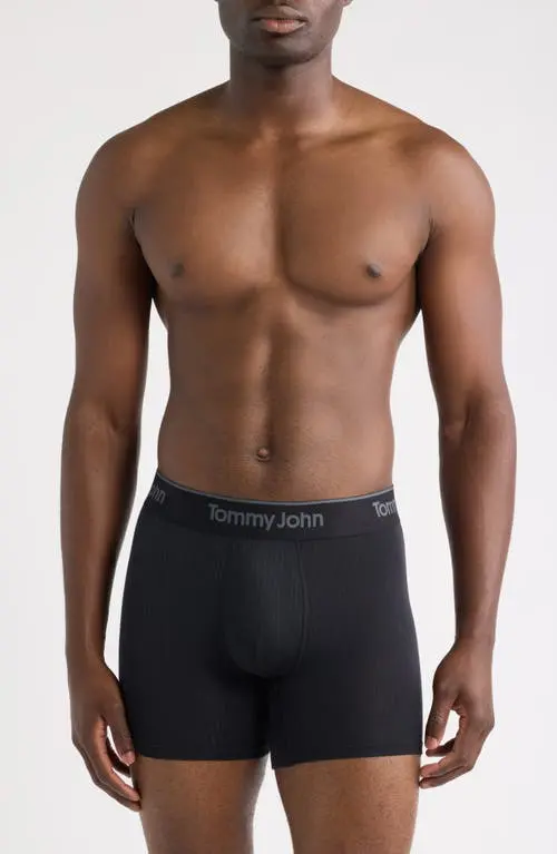 Tommy John 4-pack Second Skin Luxe Rib Boxer Briefs - Black