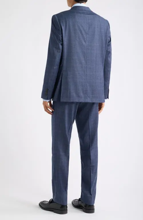 JACK VICTOR Esprit Contemporary Fit Check Super 110s Wool Suit - Mid Blue