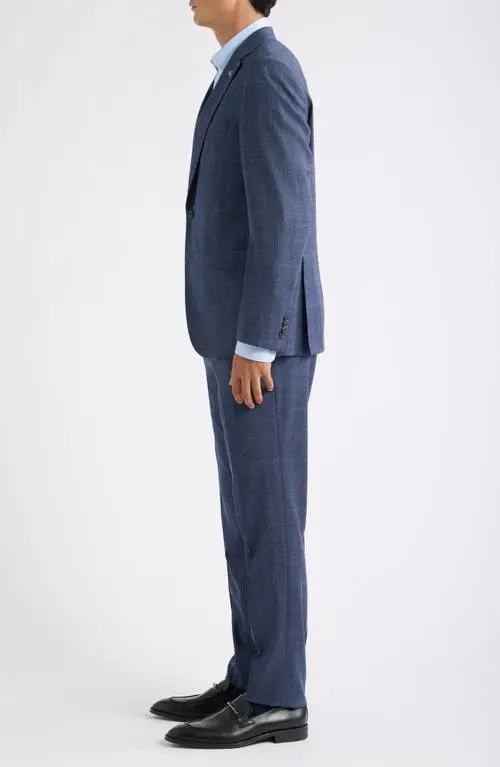 JACK VICTOR Esprit Contemporary Fit Check Super 110s Wool Suit - Mid Blue