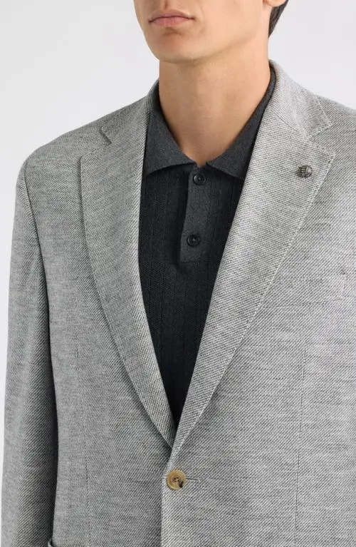 JACK VICTOR Hampton Textured Wool Blend Sport Coat - Light Grey