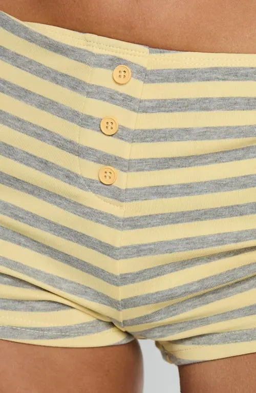 Princess Polly Azazel Button Detail Striped Micro Shorts