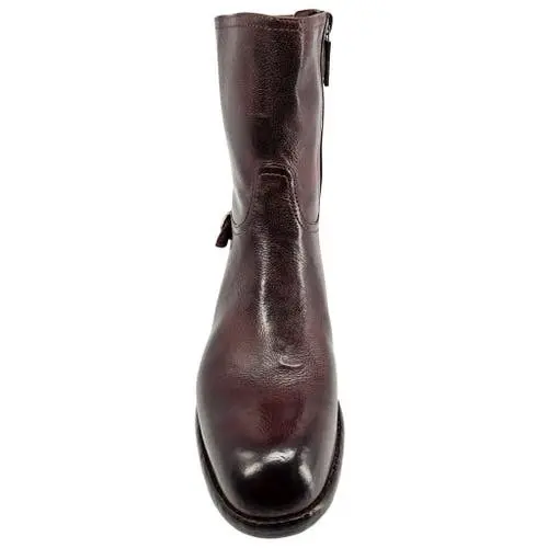 MADISON MAISON Leather Side Zip Mid Calf Boot - Brown