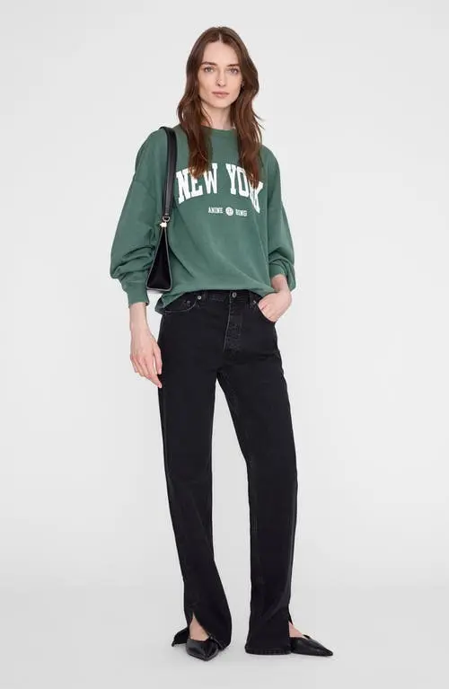 ANINE BING Miles New York University Sweatshirt - Cilantro