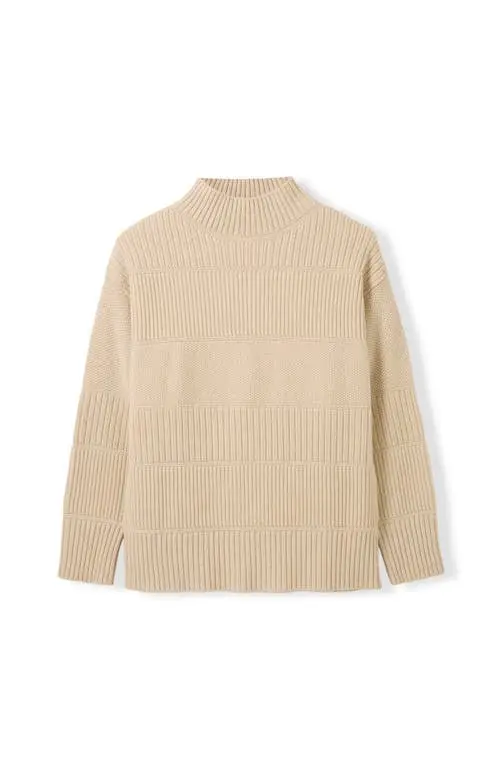 CELTIC & CO. Multi Stitch Funnel Neck Sweater