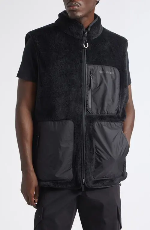 Moncler Reversible Quilted Down & Fleece Vest - Black