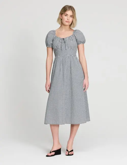 FINERY LONDON Kaitlyn Cotton Gingham Midi Dress