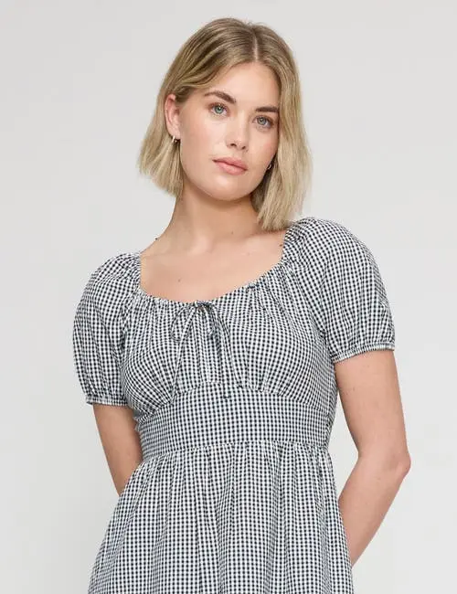 FINERY LONDON Kaitlyn Cotton Gingham Midi Dress