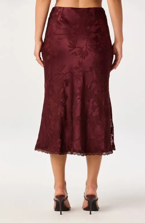 Astr The Label Windey Satin Midi Skirt