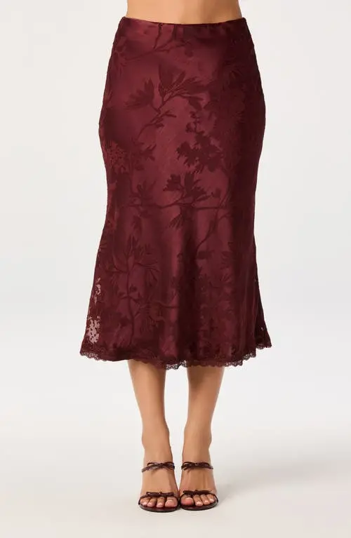 Astr The Label Windey Satin Midi Skirt