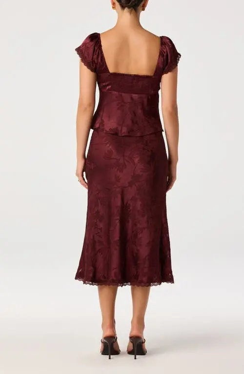 Astr The Label Windey Satin Midi Skirt