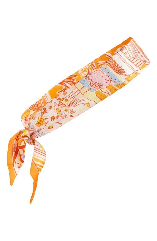 L. Erickson Verao Silk Hair Scarf - Orange