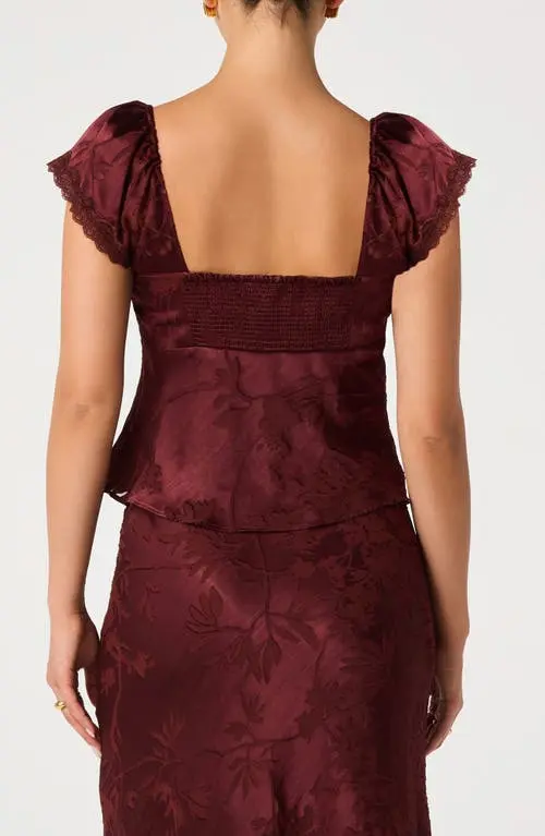 Astr The Label Vanessa Lace Trim Jacquard Top