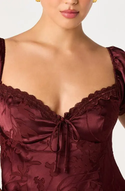 Astr The Label Vanessa Lace Trim Jacquard Top