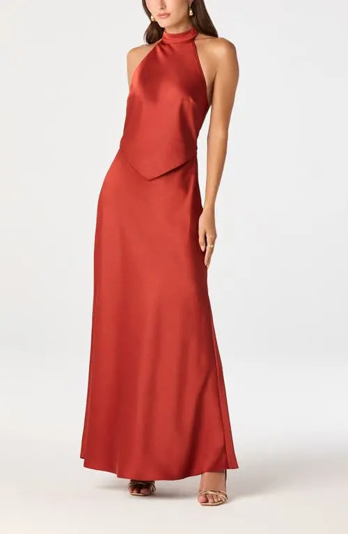 Astr The Label Viridiana Halter Neck Gown - Sienna