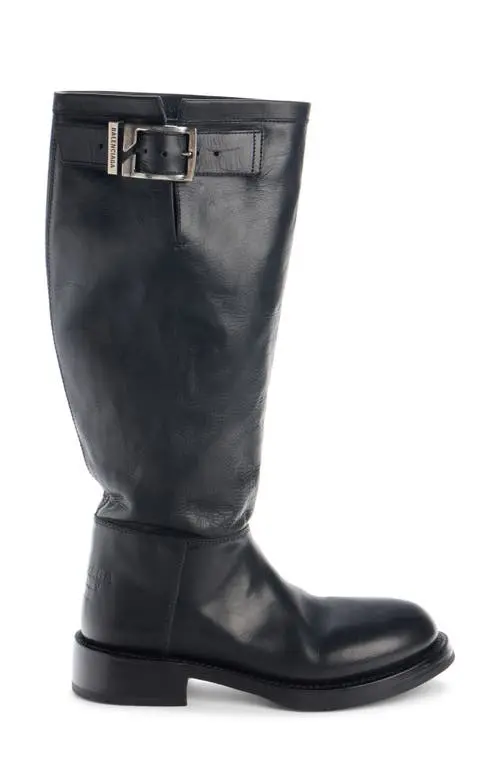 Balenciaga Motor Leather Knee High Boot