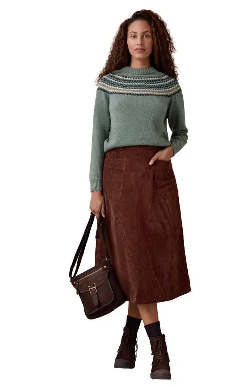 CELTIC & CO. Utility Cord Midi Skirt