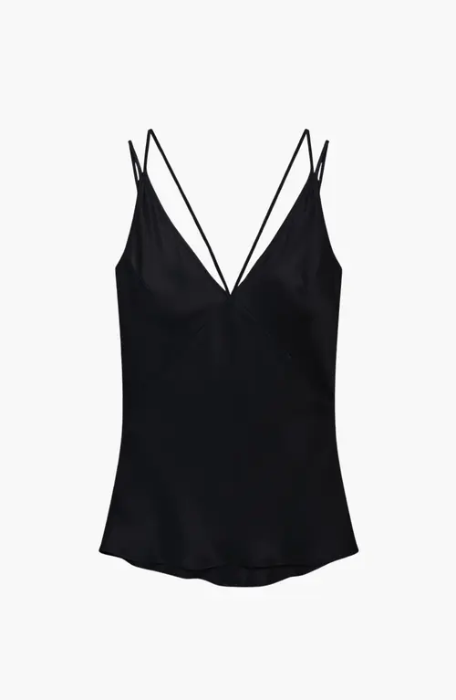 ANINE BING Blanca Satin Camisole - Black