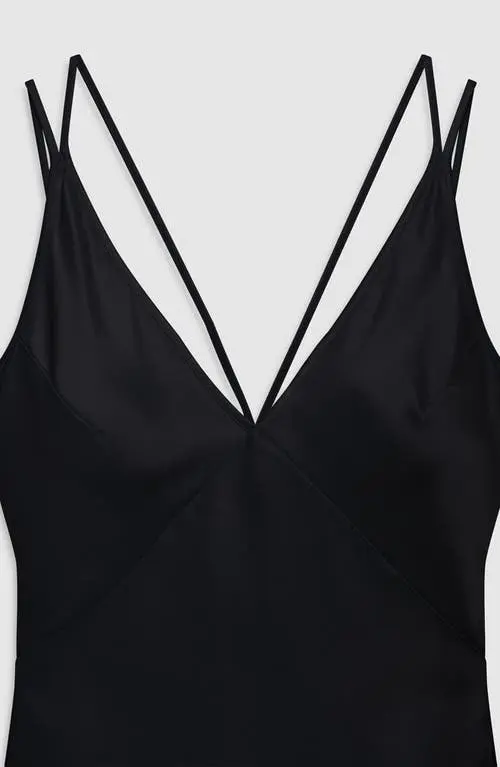 ANINE BING Blanca Satin Camisole - Black