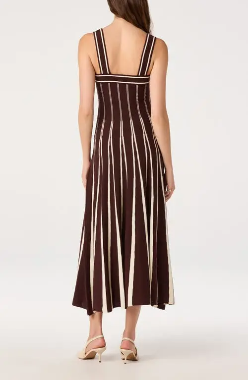 Astr The Label Marlen Striped Fit And Flare Midi Dress