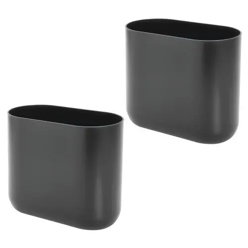 IDESIGN Slim Plastic Bathroom Trash Can 2-pack - Grey