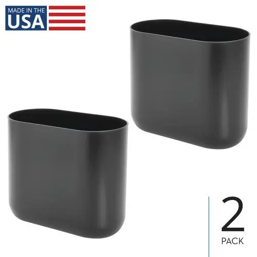IDESIGN Slim Plastic Bathroom Trash Can 2-pack