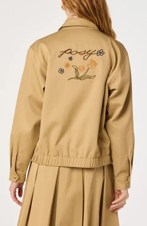 Astr The Label Alice Embroidered Cotton Blend Jacket