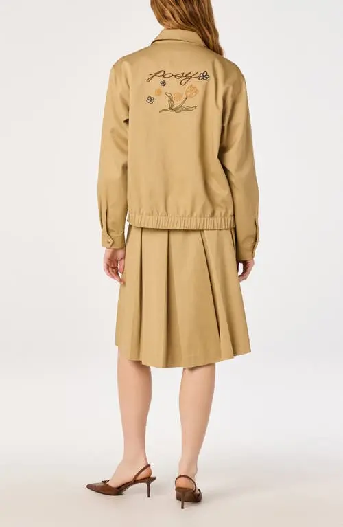 Astr The Label Alice Embroidered Cotton Blend Jacket