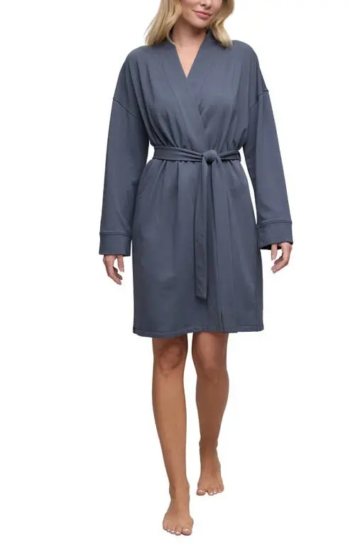 Barefoot Dreams Brushed Luxe Lounge Robe - Slate Blue
