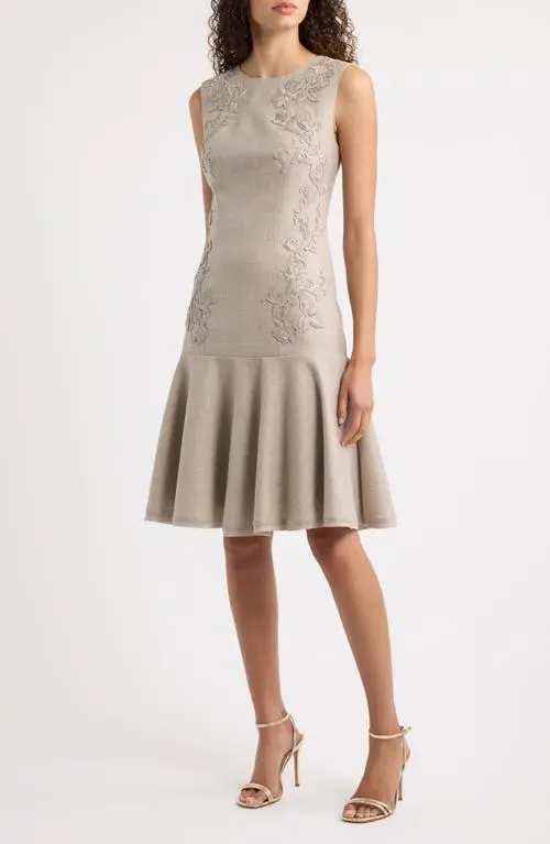 Kobi Halperin Tate Embroidered Wool Dress - Oat