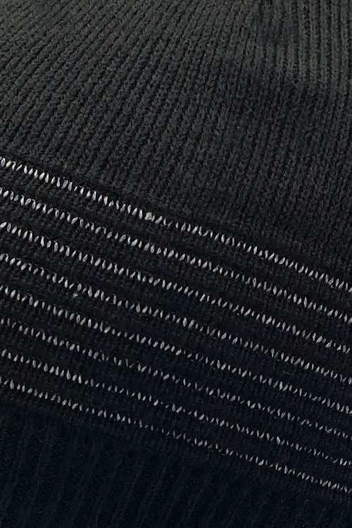 KANUT SPORTS Ribbed Knit Beanie With Reflective Stripes