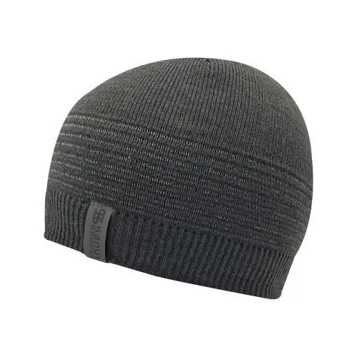 KANUT SPORTS Ribbed Knit Beanie With Reflective Stripes - Charcoal