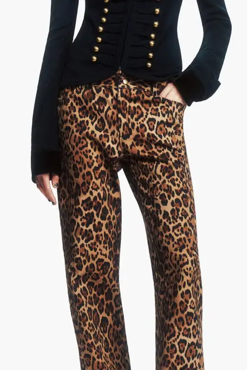 Anna Sui Leopard Denim Jeans
