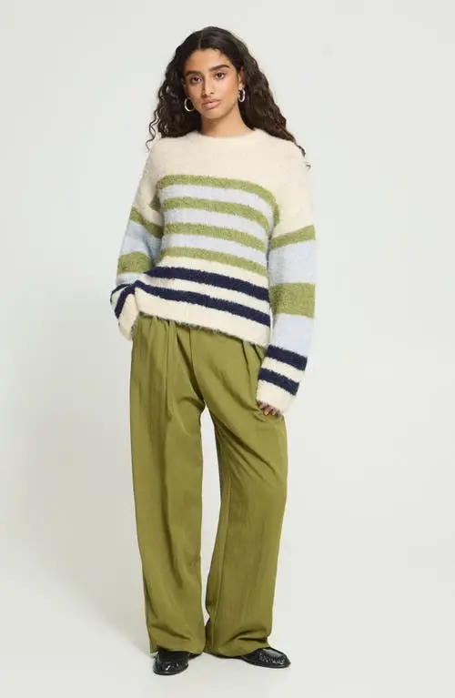 ICHI Striped Crewneck Sweater