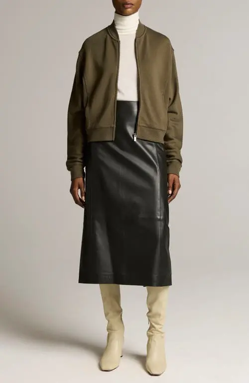 Vince Leather Midi Skirt