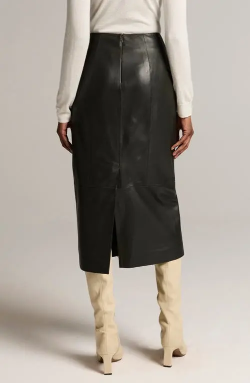 Vince Leather Midi Skirt