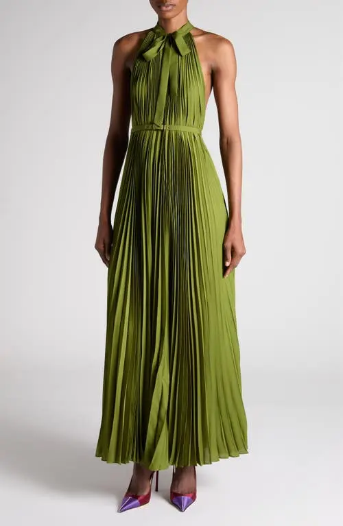 TOM FORD Pleated Halter Dress - Lime Green
