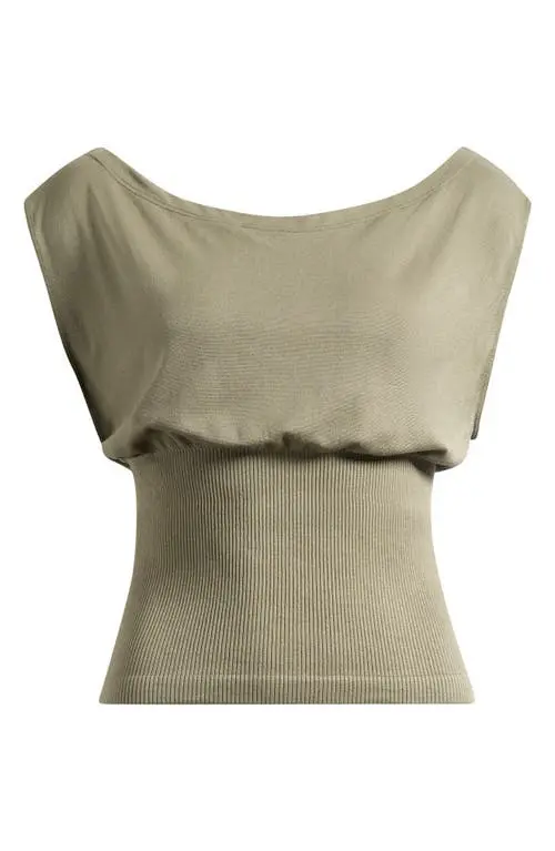 IETS FRANS Off The Shoulder Seamless Top - Khaki
