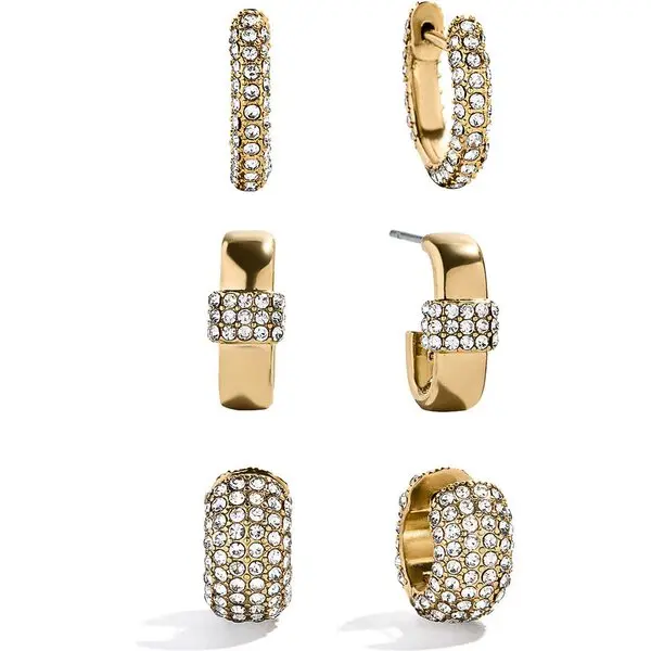 Baublebar Sia Waterproof Huggie Hoop Earring Set - Gold