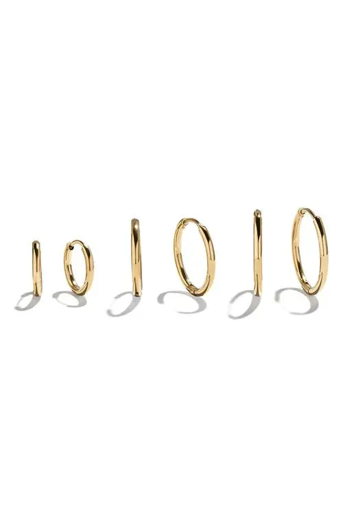 Baublebar Niata 3-pack Waterproof Hoop Earrings - Gold