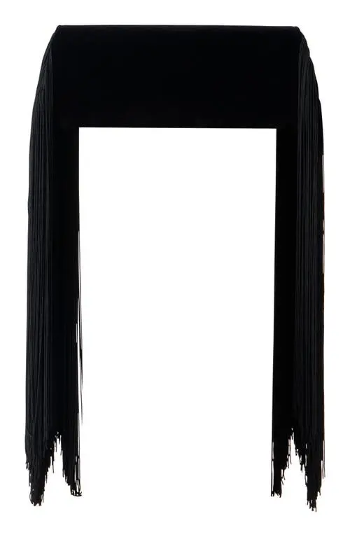 Akris Small Anouk Fringe Velvet Trapezoid Clutch