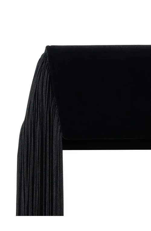 Akris Small Anouk Fringe Velvet Trapezoid Clutch