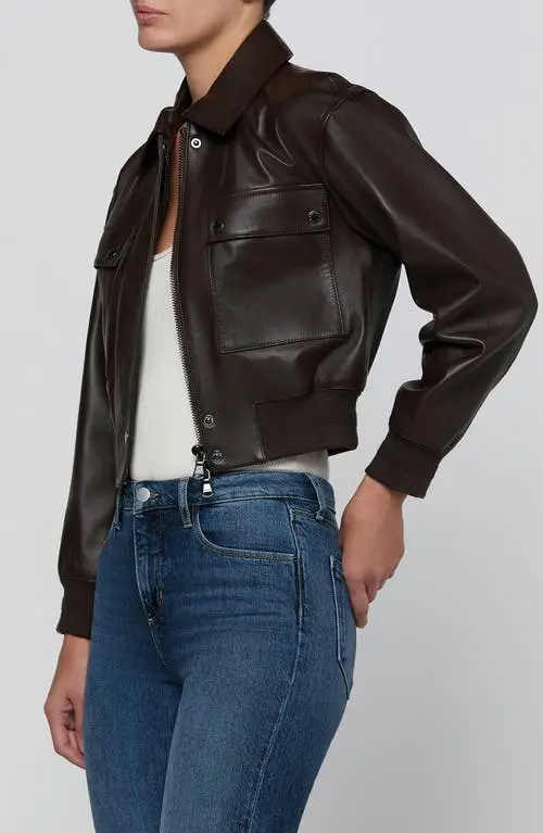 L'Agence Clotilde Leather Bomber Jacket