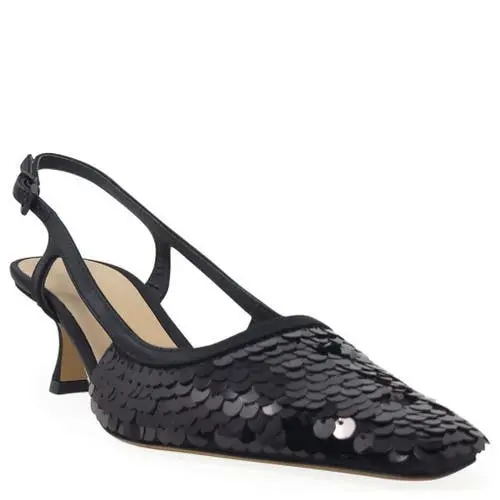 MADISON MAISON Sequence Snip Toe Slingback Heel - Black