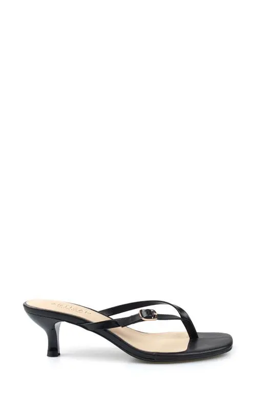 ARTISAN CRAFTED BY ZIGI Marianna Kitten Heel Thong Sandal - Black Leather