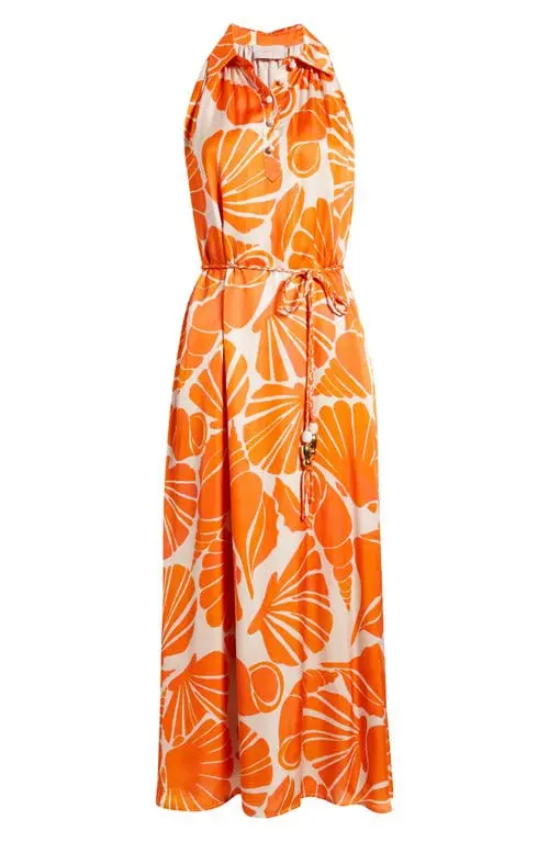 CIEBON Elmo Shell Print Midi Dress