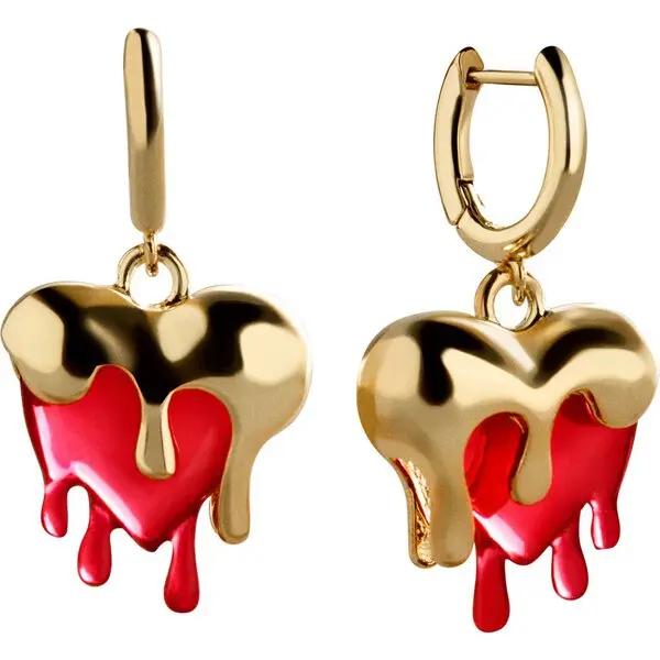 Baublebar Fatal Attraction Heart Huggie Hoop Earrings - Red