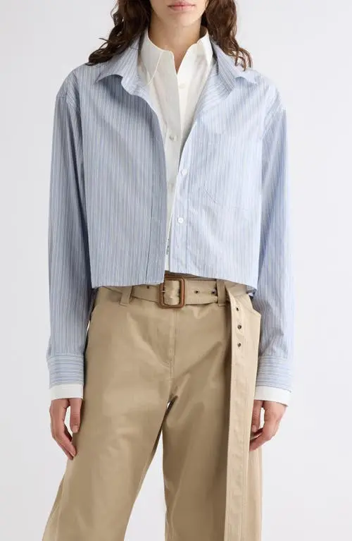 Acne Studios Soubla Striped Cropped Cotton Shirt