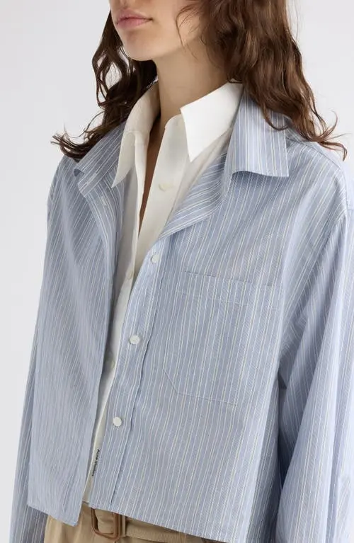 Acne Studios Soubla Striped Cropped Cotton Shirt