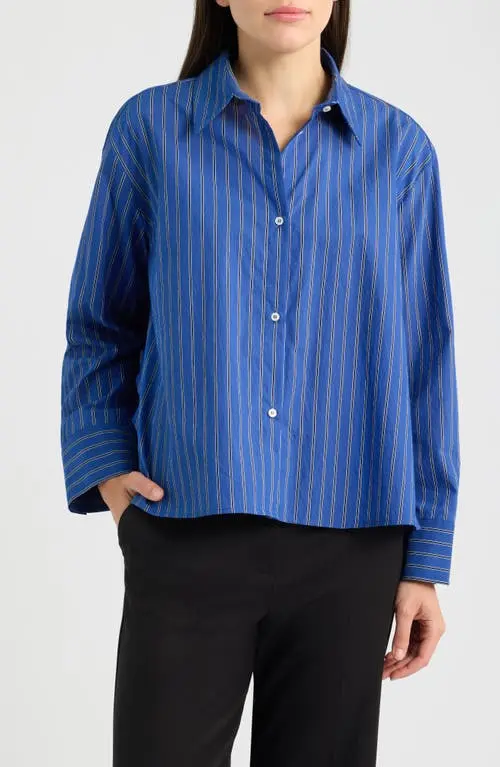 EMME Striped Cotton Blend Shirt